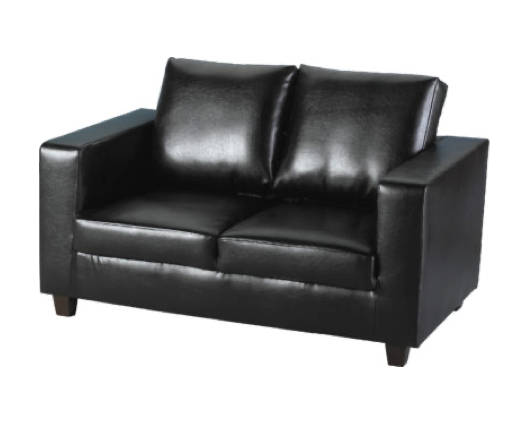 Tabitha Two Seater Sofa-in-a-Box - Black Faux Leather – DHSonline